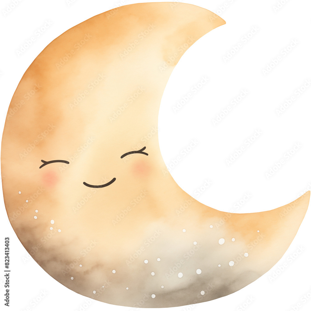 Watercolor moon clipart. Moon clip art. Celestial clipart. Watercolor ...