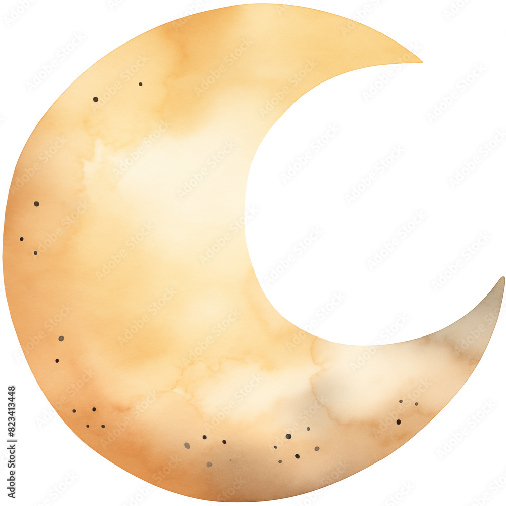 Watercolor moon clipart. Moon clip art. Celestial clipart. Watercolor ...