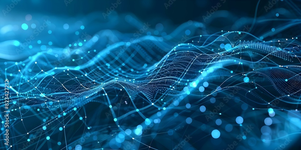 Techthemed elements like big data AI coding network connectivity and quantum computing. Concept ...