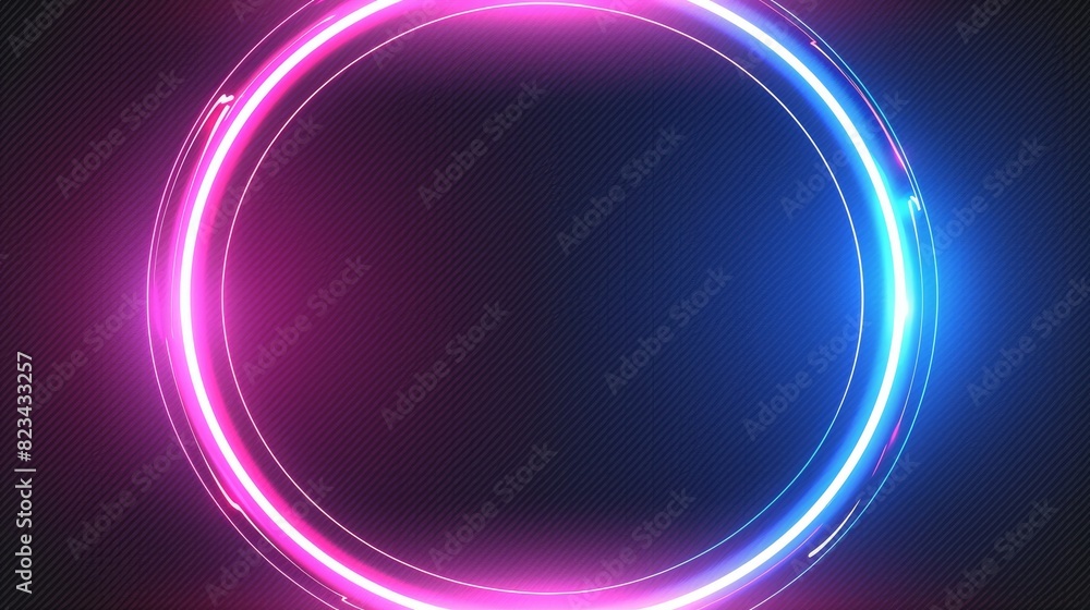 Neon light circle halo with overlay effect on transparent background ...