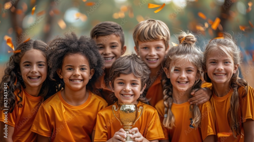 Happy Children day kids tournament sports team winning the match ...