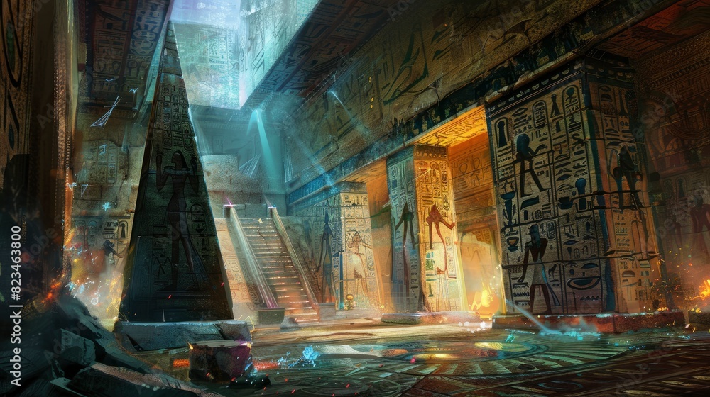 Science, US technology, colorful fantasy illustrations that spark the imagination, ancient ...