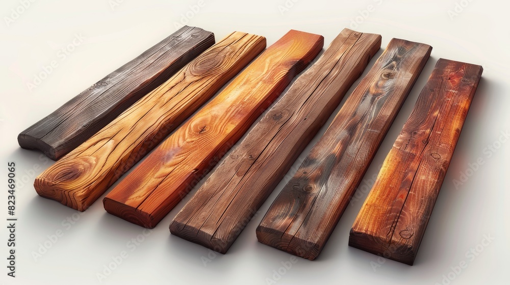 Cartoon wood slats, lumber bars for walls or parquet flooring, long ...