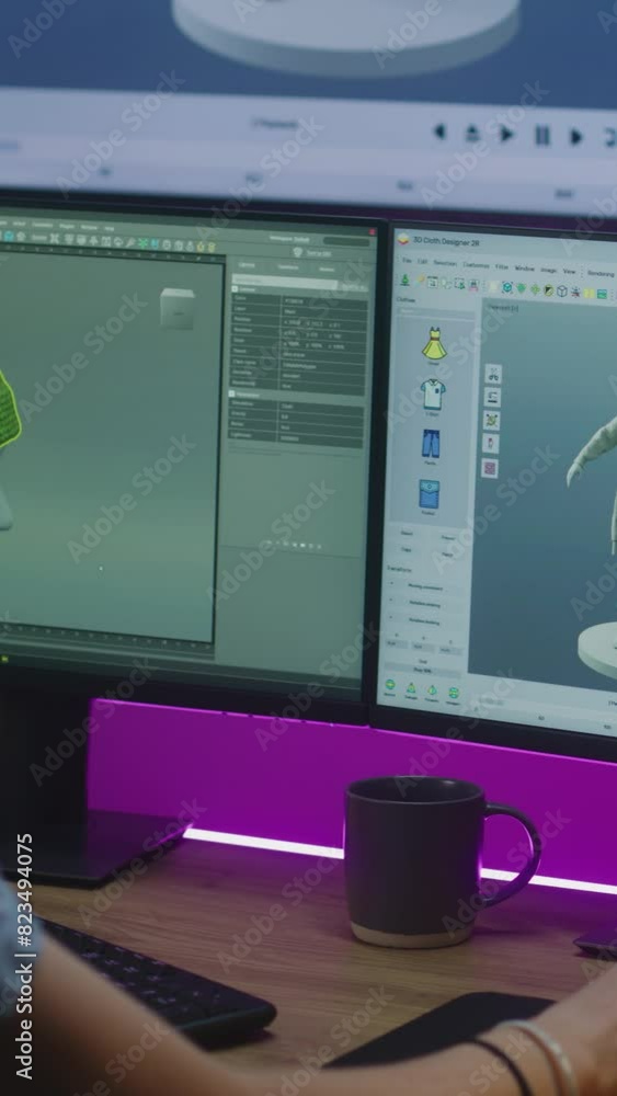 Young 3D designer develops video game, creates character or clothes ... Young 3D designer develops video game, creates character or clothes ...