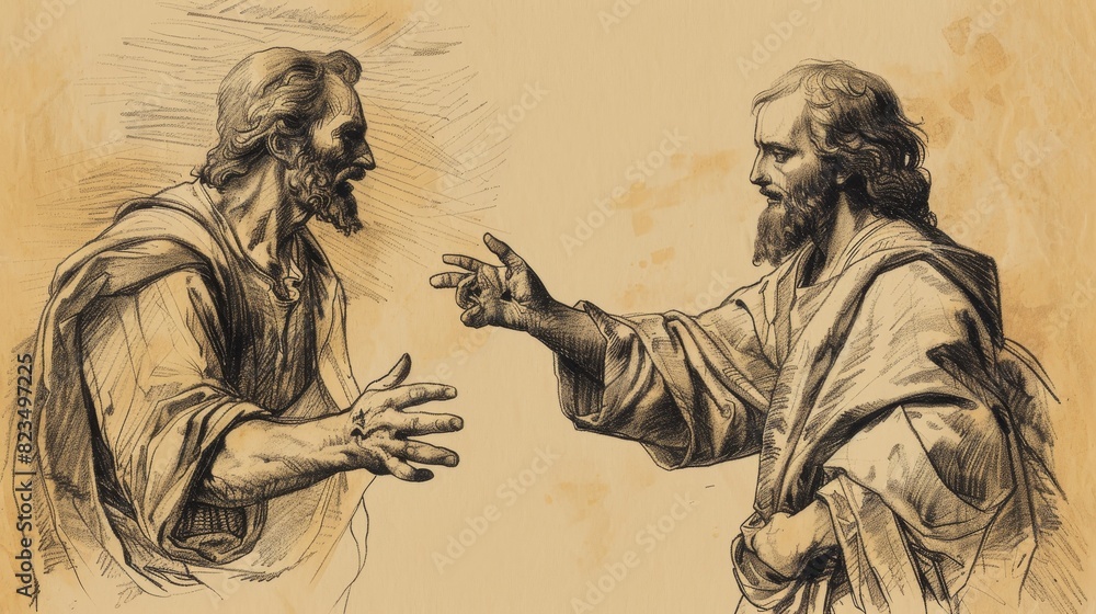 Jesus Casting Out Demons from a Man in Gadara, Biblical Illustration of ...