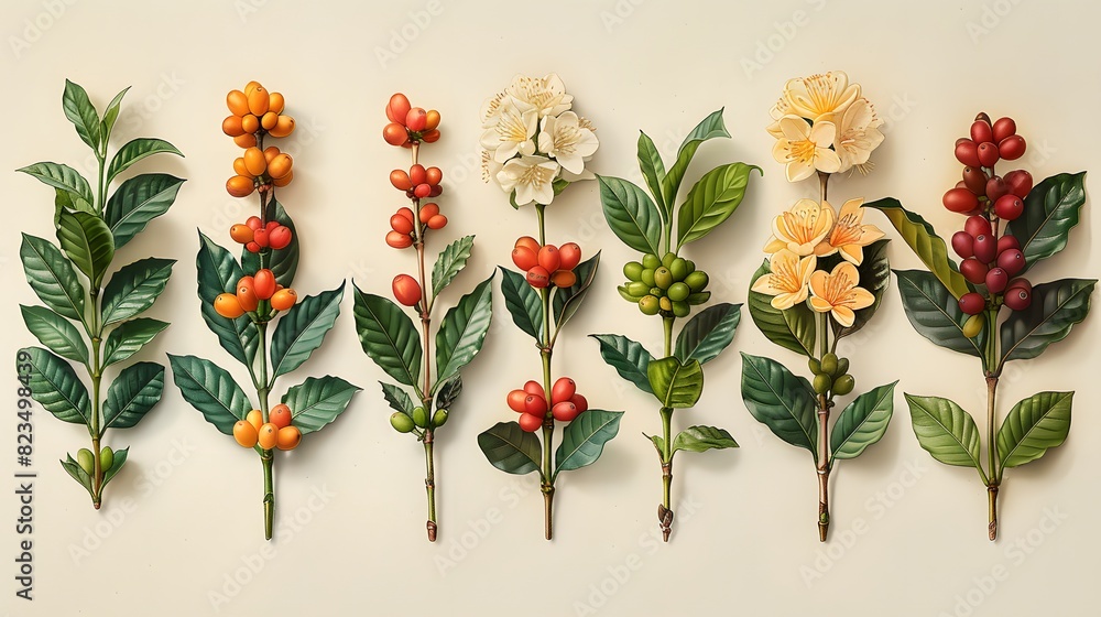 A set of watercolor illustrations depicting different stages of the ...