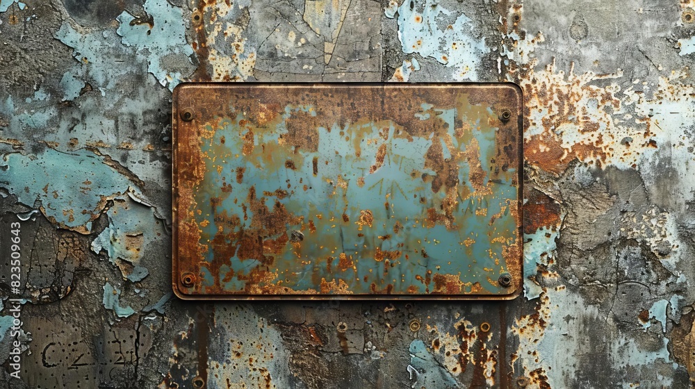 vintage enamel sign on rusty metal background weathered antique signage ...