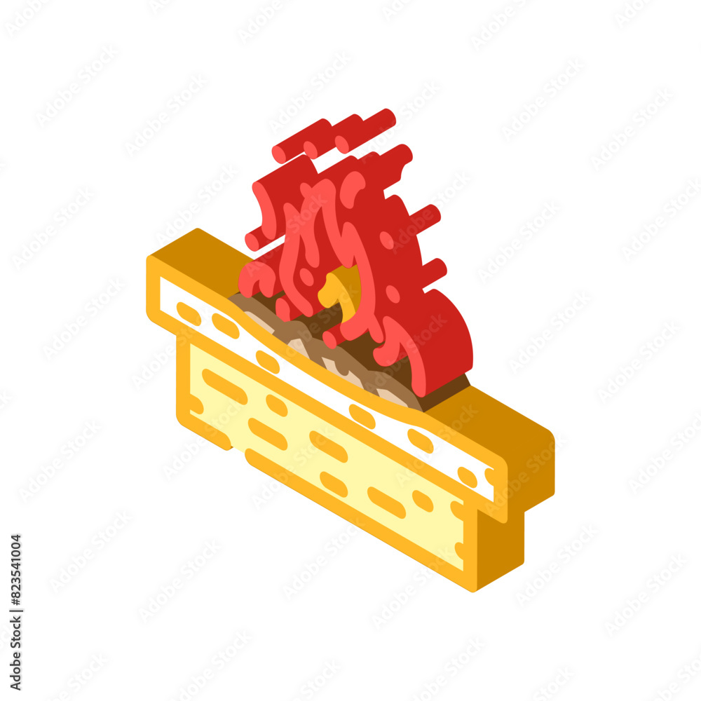 fire pit table outdoor furniture isometric icon vector. fire pit table ...