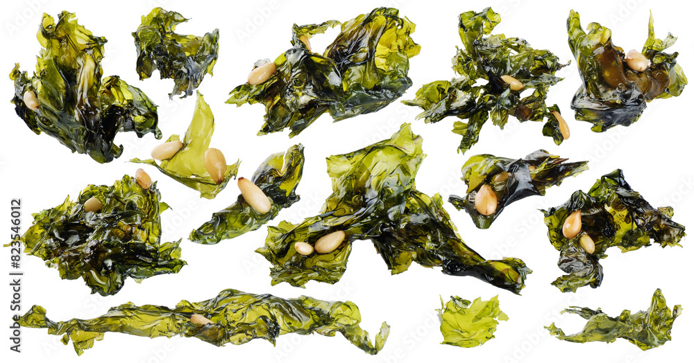 Kim Jaban dried seaweed sprinkles with sesame seeds isolated on white ...