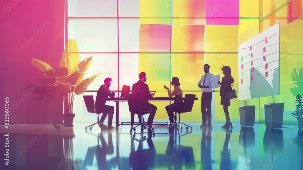 Vibrant Teamwork and Idea Concept Showcased in Modern Professional ...