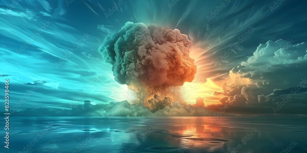Devastating impact of a nuclear bomb symbolizing the end and war ...
