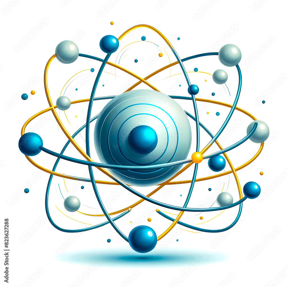 Vector illustration showing the structure of atoms, the smallest ...