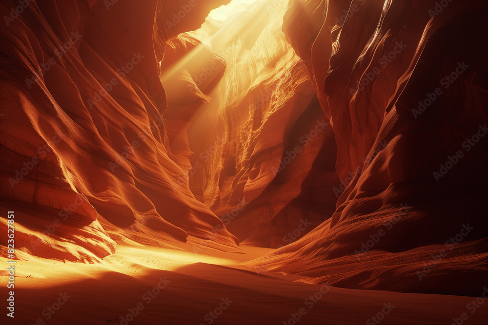 Product display on desert cave background. Podium showcase in sand rock ...