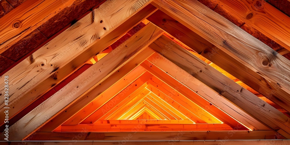 Timber beams used to construct wood roof trusses in building framing ...