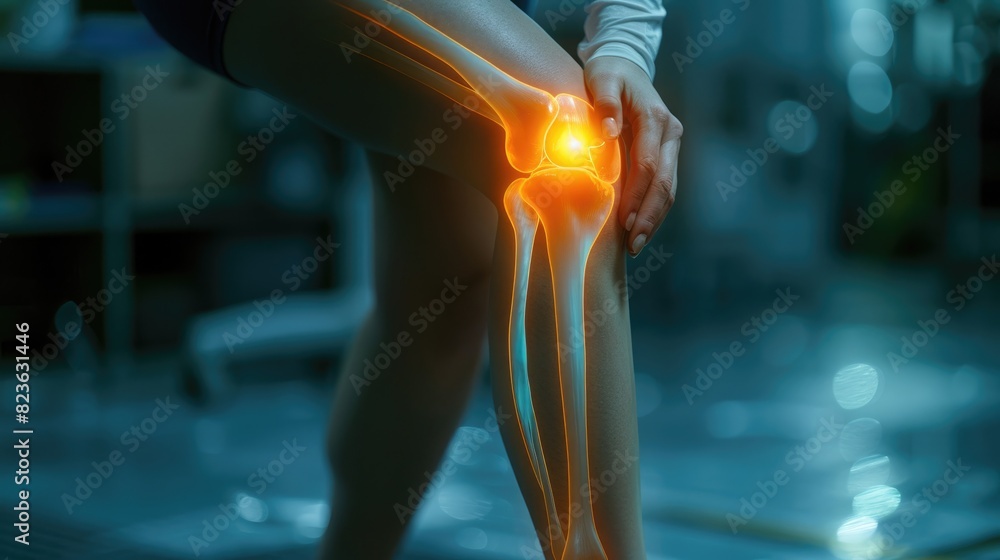 Knee paint, medicine anatomy body tibia accident, health scan treatment ...