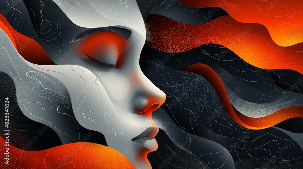 An abstract enigma background with a mix of bold and delicate shapes ...