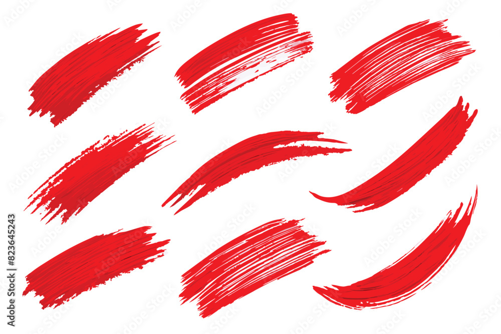 Crayon brush stroke red underline. Chalk pen highlight stroke. Vector ...