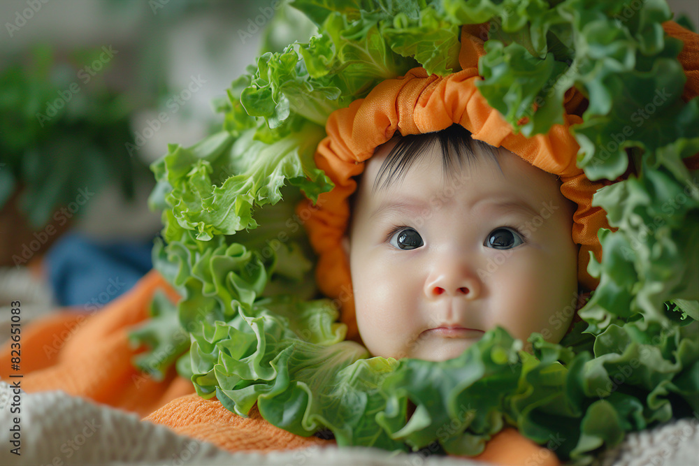 Happy cute small baby boy girl made by Generative AI technology in cute ...