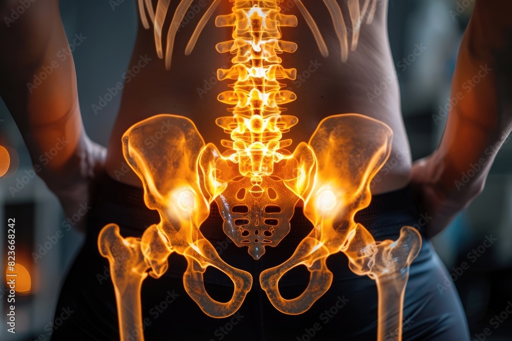 Low back pain discomfort, ribs and the pelvis, dull ache to a sharp ...