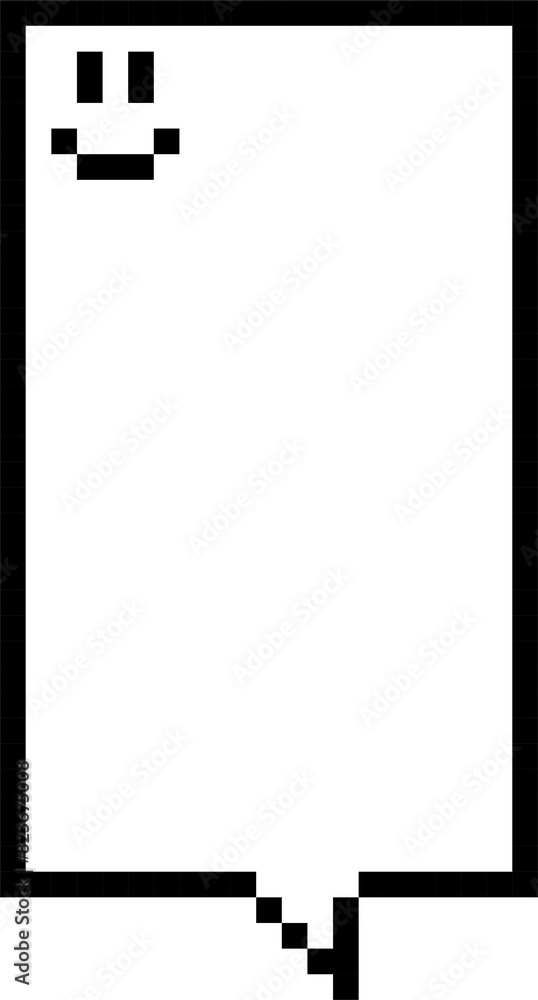 8bit retro game pixel smile speech bubble balloon icon sticker memo ...