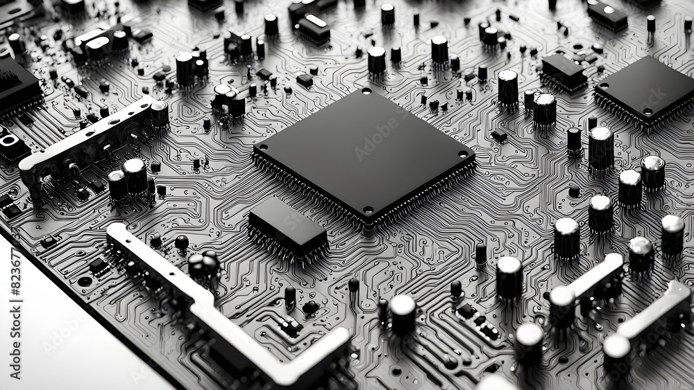 Chips or GPU circuit boards, high-definition images, macro images ...