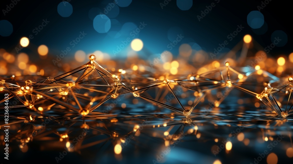 Abstract technology background of a quantum computing system with a cyber network grid and ...