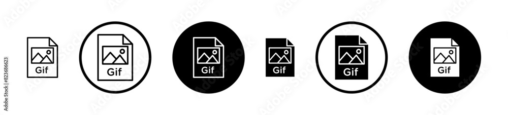 Gif icon set. animated gif format vector symbol. Gif extension file ...