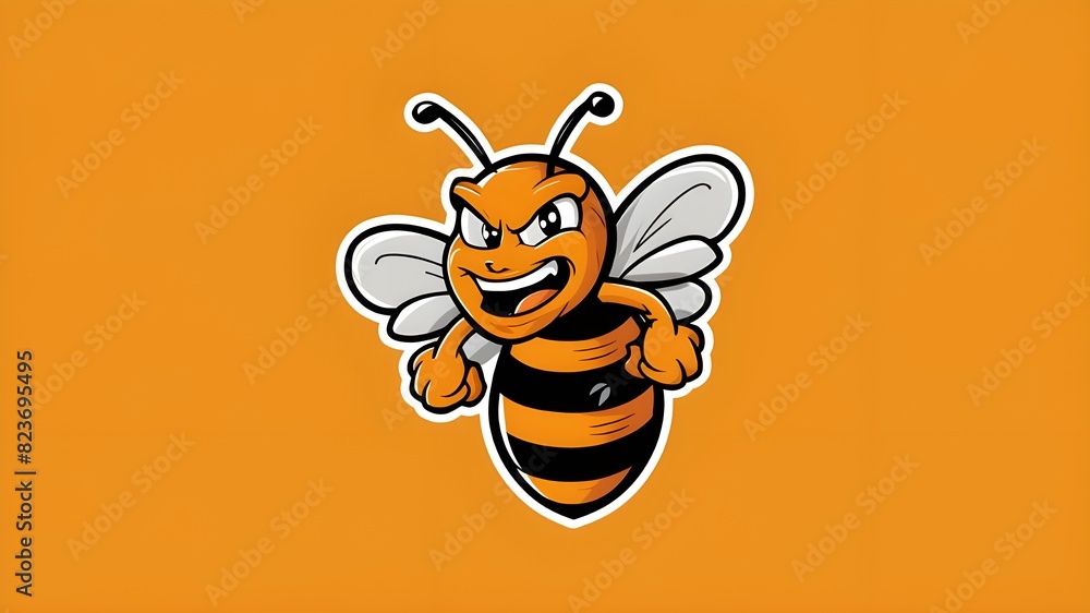 Fierce Angry Honey Bee Mascot Logo Design Stock Illustration | Adobe Stock