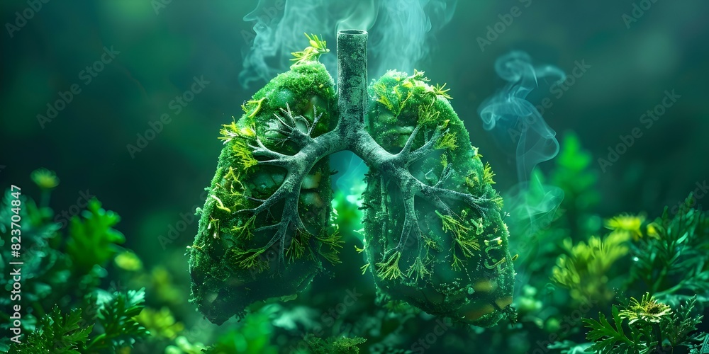 Healthy green lungs free of pollution abstract concept of clean ...