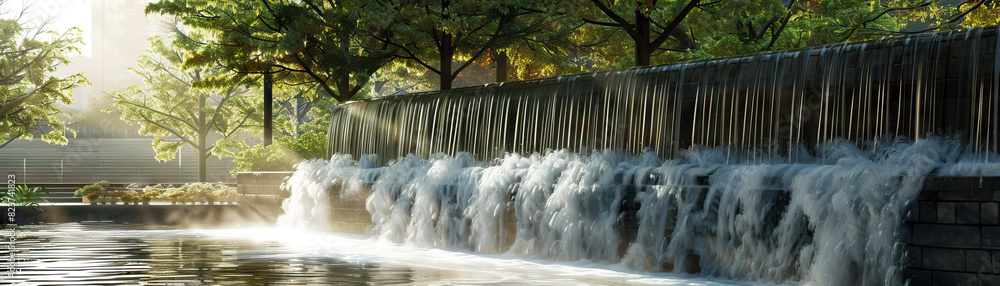Urban Waterfalls: Focus on urban waterfalls, cascading fountains, and ...
