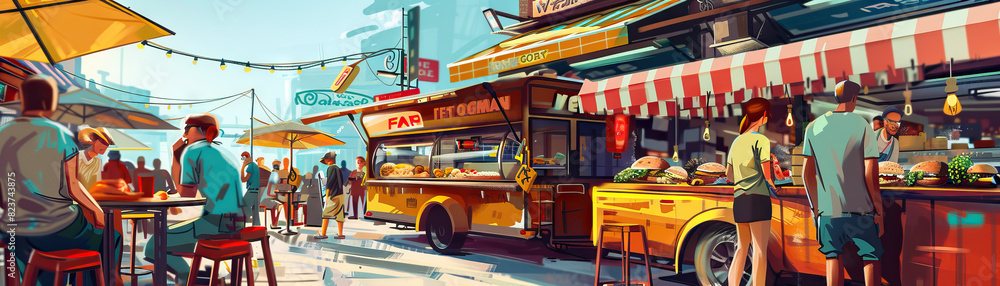 Street Food Scenes: Close-up of street food vendors, food carts, and ...