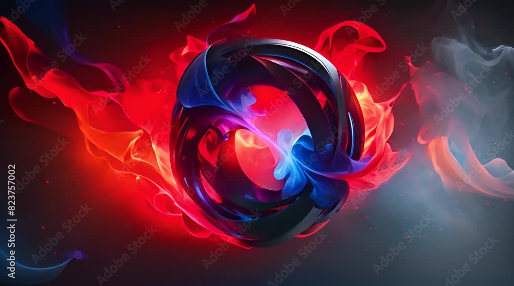Fiery and Icy Logo Reveal: Mesmerizing Collision of Blue and Red Smoke ...