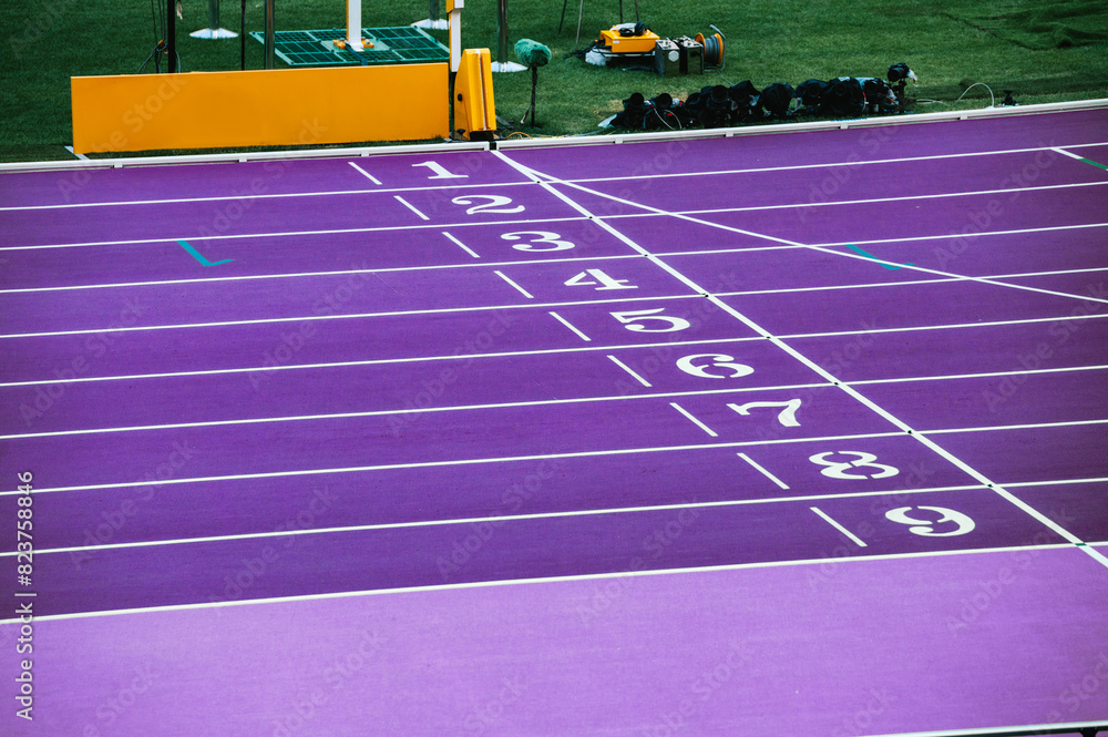 Foto de Purple Finish Line at Summer Athletics Stadium in Paris 2024 ...