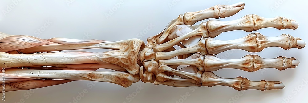 Detailed orthopedics diagram of anatomy of the wrist illustrating ...