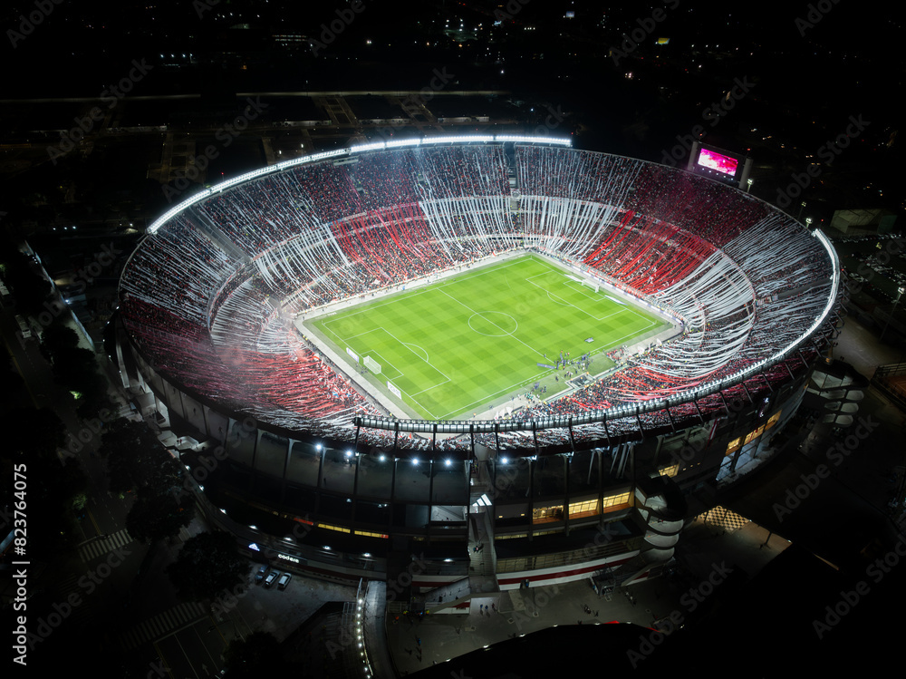 Aerial view of the "River Plate" football team stadium, also known as ...
