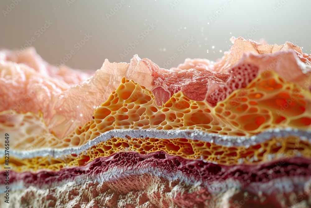 Detailed 3D Illustration of Skin Cross Section Post Laser Treatment ...
