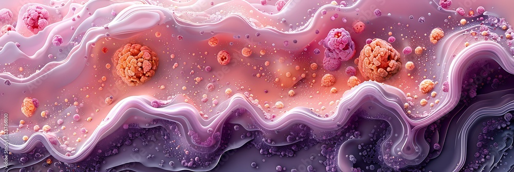 Detailed pathology image of skin biopsy illustrating different types of ...