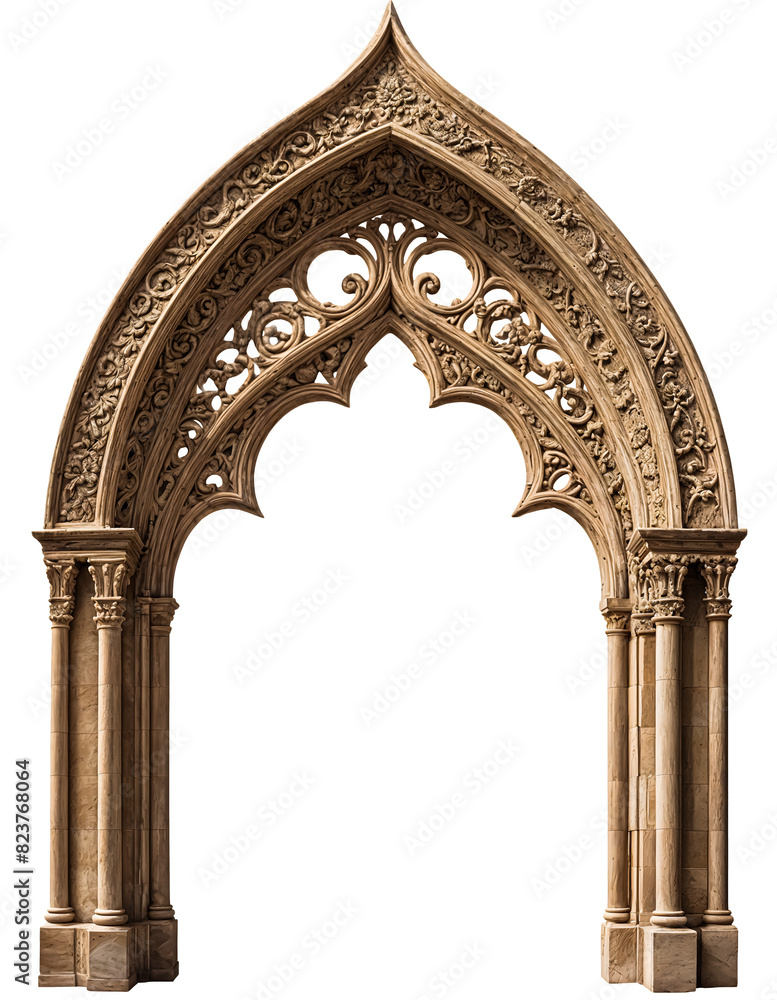 Minimal gothic arch architecture transparent background spirituality ...
