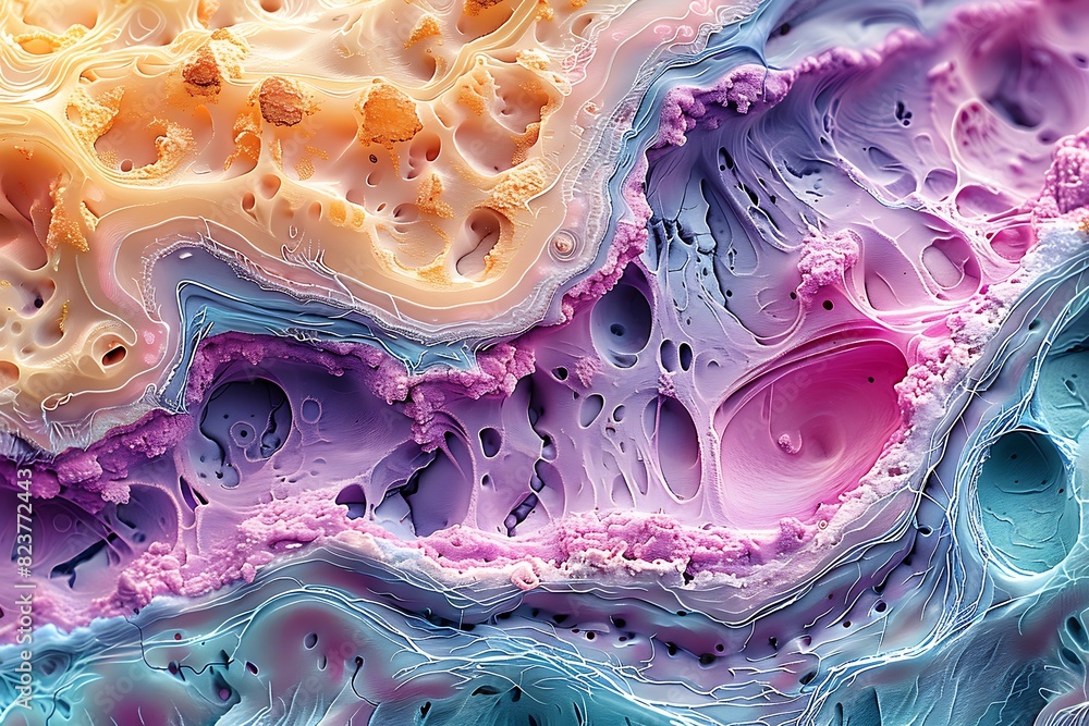 Histology of skeletal muscle tissue showing muscle fibers striations ...