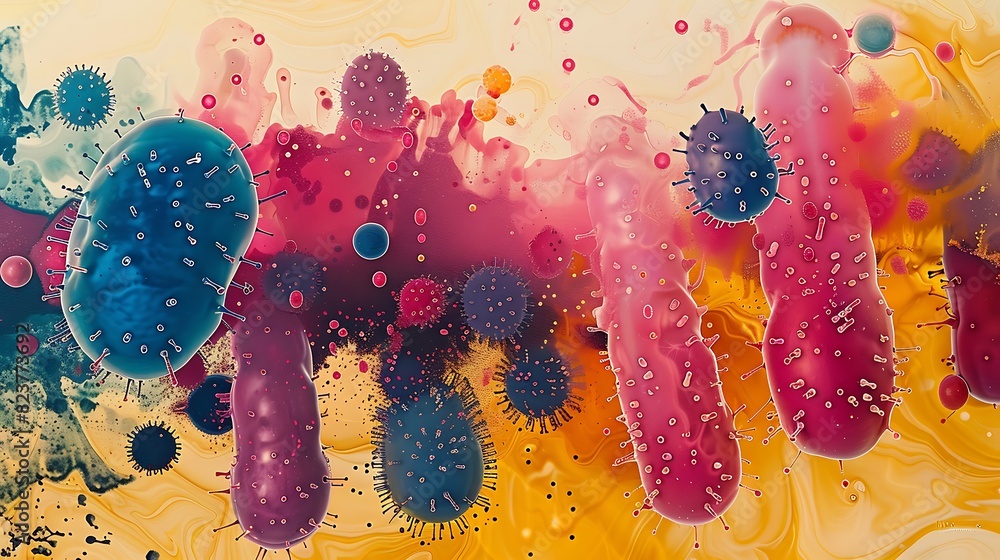 Microbiology illustration of gram stain procedure showing grampositive ...