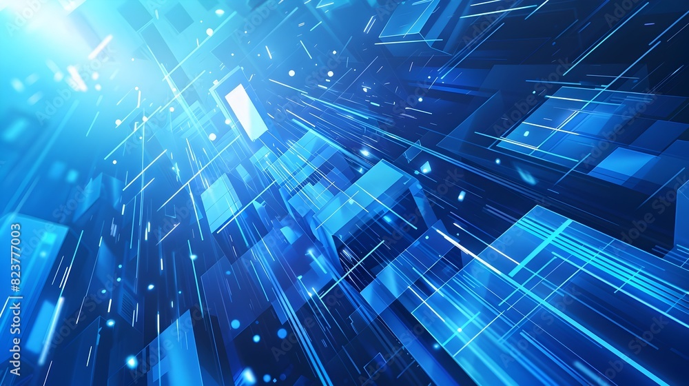 Futuristic Digital Light Geometric Shapes Motion Backdrop for ...