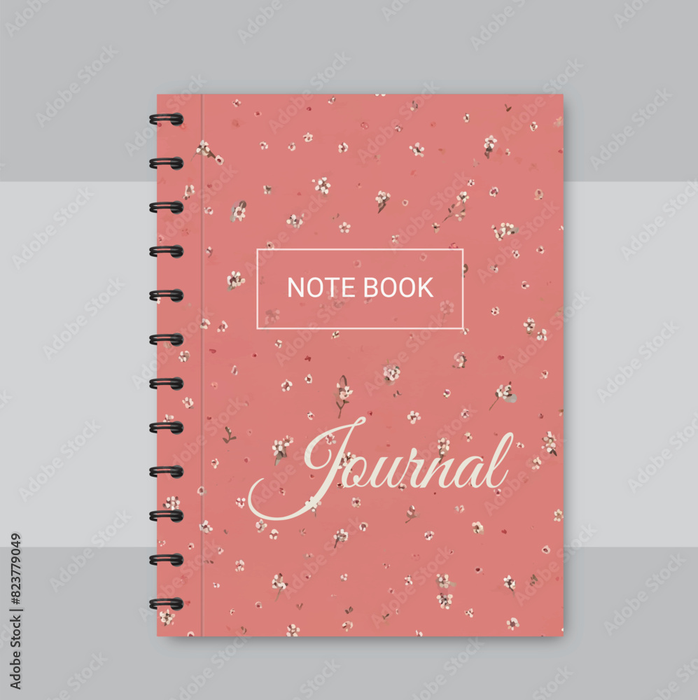 premium vector notebook cover design with free EPS mock-up book cover ...