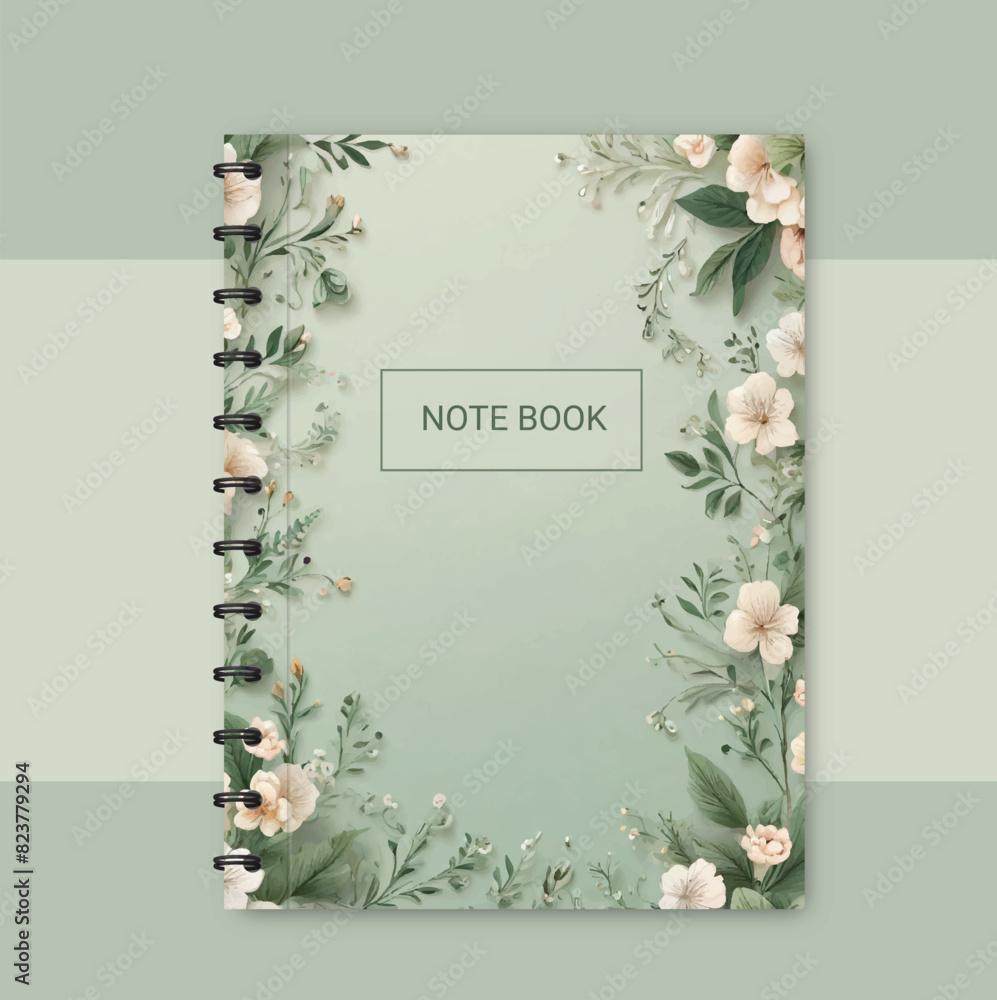 premium vector notebook cover design with free EPS mock-up book cover ...