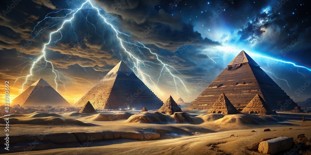 Artist impression of Ancient Egyptian pyramids as a power generator ...