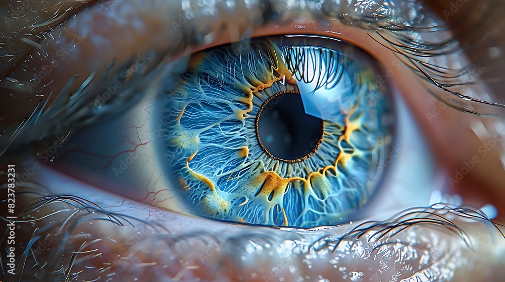 Ophthalmology illustration of eye's drainage system including the ...