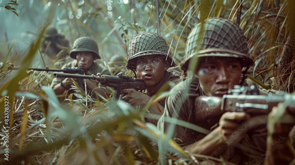 Vietnamese soldiers in Vietnam war - historical combat photography ...