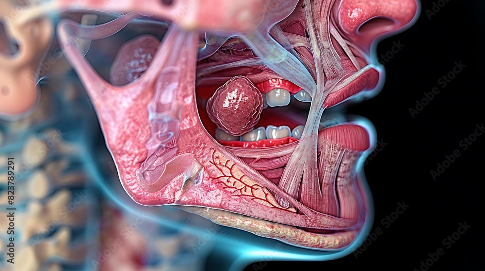 Otolaryngology illustration of anatomy of the tonsils and adenoids ... Otolaryngology illustration of anatomy of the tonsils and adenoids ...