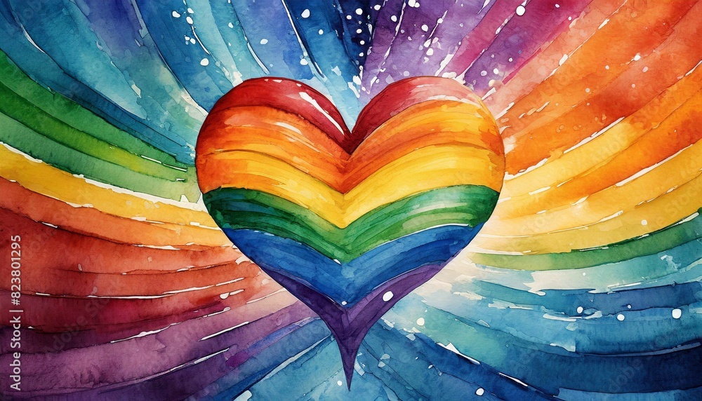 heart painted in the colors of the lgbt flag, queer pride month Stock ...