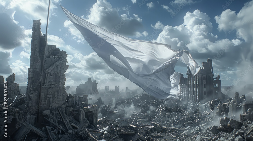 The white flag is a sign of surrender. The army surrenders with a white ...