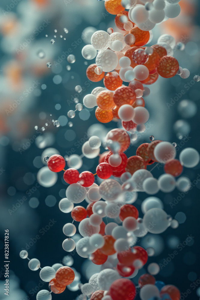 Abstract image of a 3D molecular model of blood plasma proteins and ...
